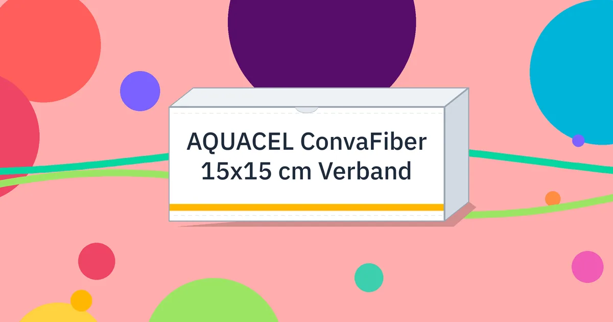 Symbolbild: Packung mit der Aufschrift AQUACEL ConvaFiber 15x15 cm Verband (PZN 19382292) – Verfügbarkeit und Bezug in Apotheken in Frankfurt am Main
