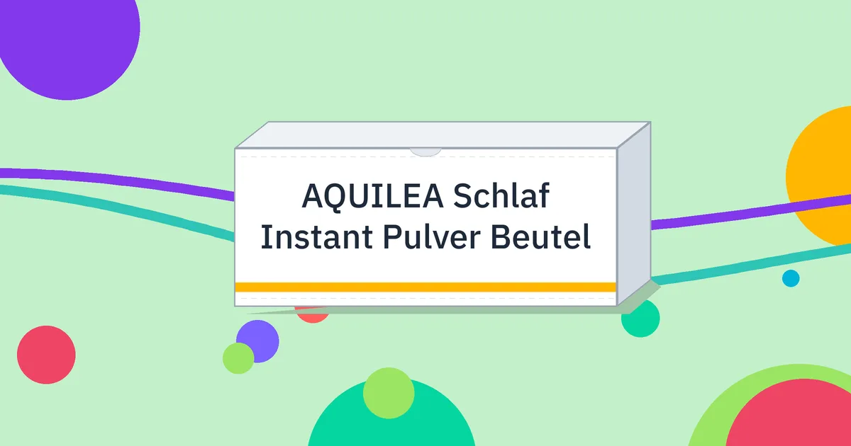 Symbolbild: Packung mit der Aufschrift AQUILEA Schlaf Instant Pulver Beutel (PZN 17395712) – Verfügbarkeit und Bezug in Apotheken in Frankfurt am Main