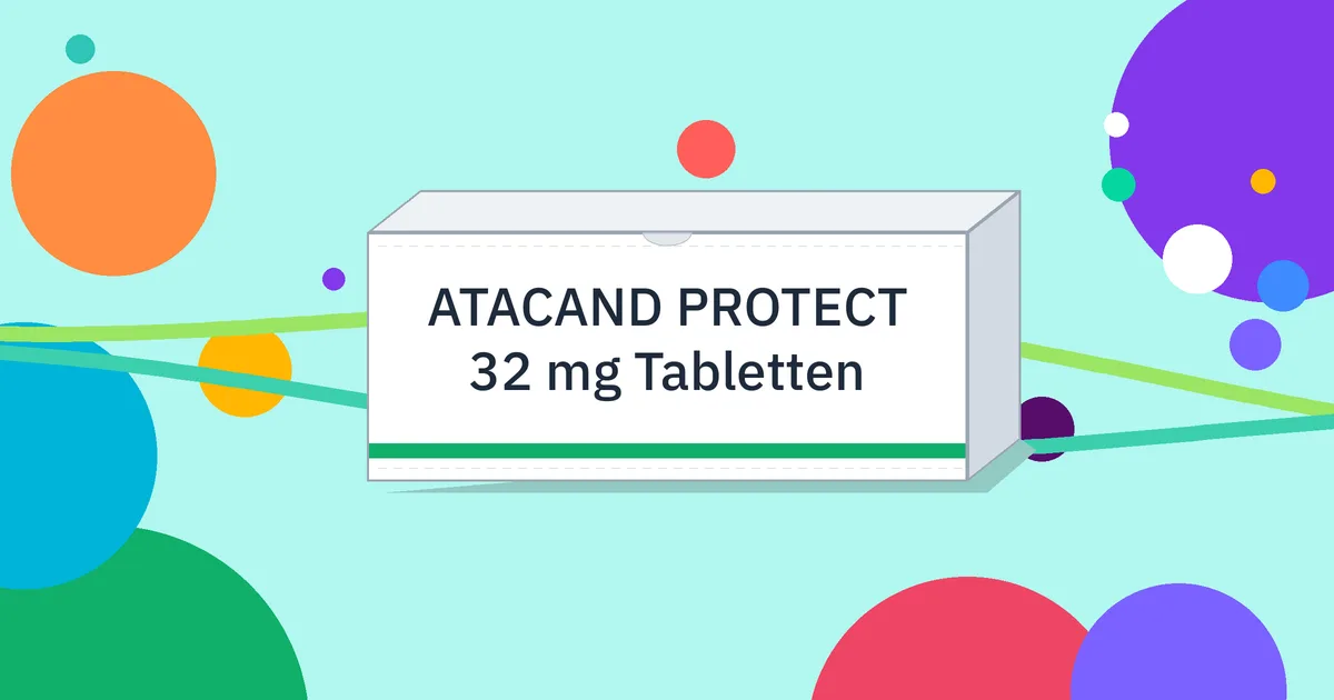 Symbolbild: Packung mit der Aufschrift ATACAND PROTECT 32 mg Tabletten (PZN 09273076) – Verfügbarkeit und Bezug in Apotheken in Frankfurt am Main