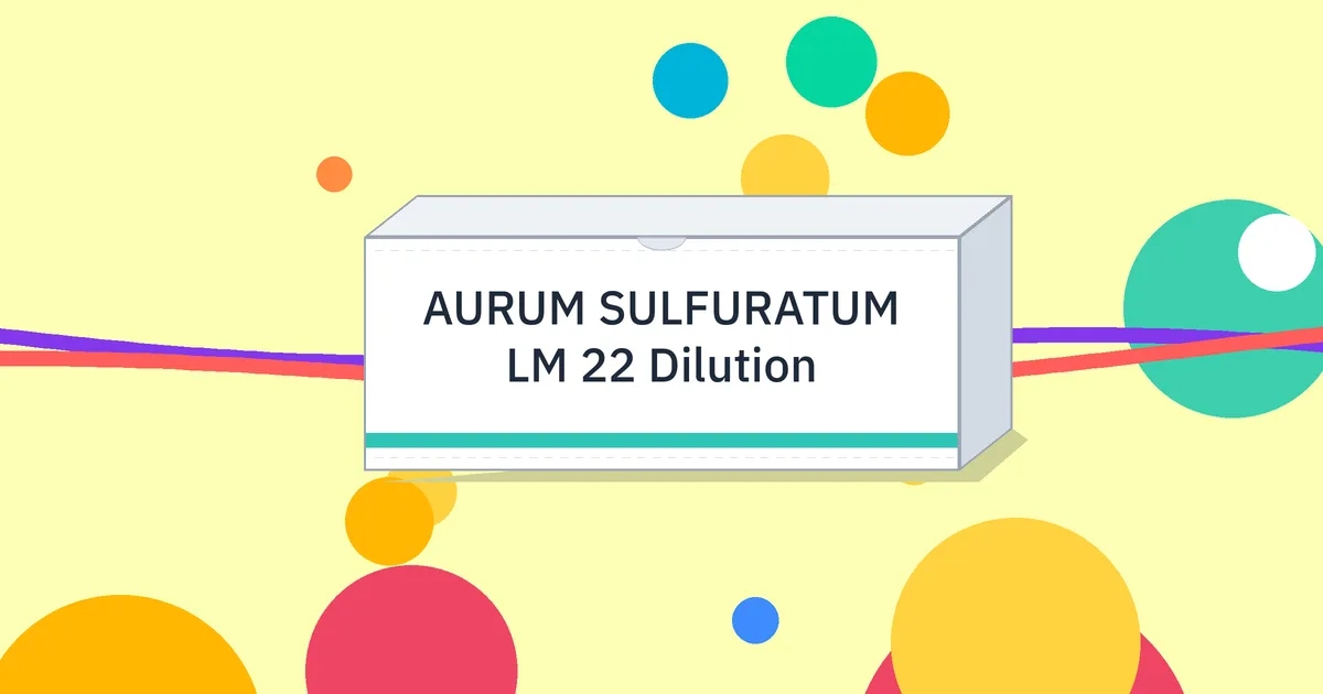 Symbolbild: Packung mit der Aufschrift AURUM SULFURATUM LM 22 Dilution (PZN 12786419) – Verfügbarkeit und Bezug in Apotheken in Frankfurt am Main
