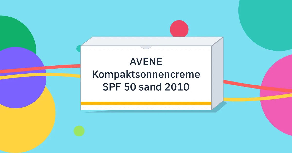Symbolbild: Packung mit der Aufschrift AVENE Kompaktsonnencreme SPF 50 sand 2010 (PZN 05874904) – Verfügbarkeit und Bezug in Apotheken in Frankfurt am Main