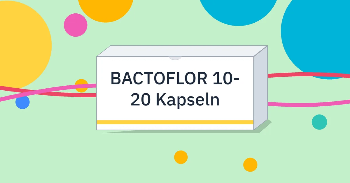 Symbolbild: Packung mit der Aufschrift BACTOFLOR 10-20 Kapseln (PZN 01124690) – Verfügbarkeit und Bezug in Apotheken in Frankfurt am Main