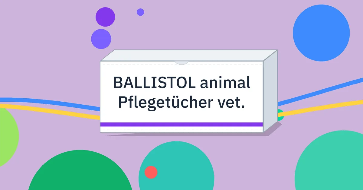 Symbolbild: Packung mit der Aufschrift BALLISTOL animal Pflegetücher vet. (PZN 01133447) – Verfügbarkeit und Bezug in Apotheken in Frankfurt am Main