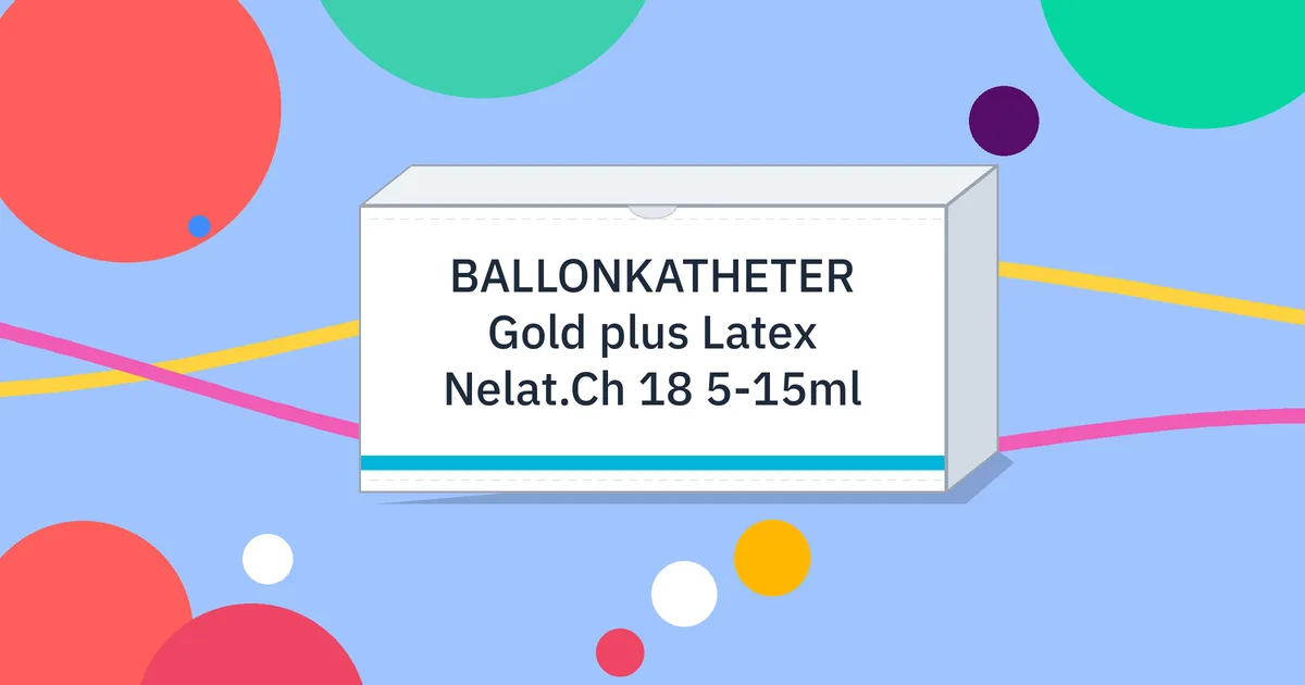 Symbolbild: Packung mit der Aufschrift BALLONKATHETER Gold plus Latex Nelat.Ch 18 5-15ml (PZN 04903578) – Verfügbarkeit und Bezug in Apotheken in Frankfurt am Main