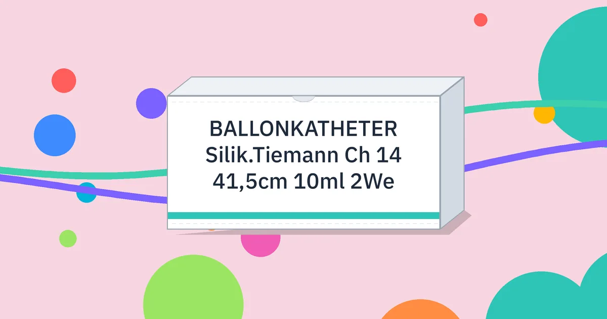 Symbolbild: Packung mit der Aufschrift BALLONKATHETER Silik.Tiemann Ch 14 41,5cm 10ml 2We (PZN 15428637) – Verfügbarkeit und Bezug in Apotheken in Frankfurt am Main