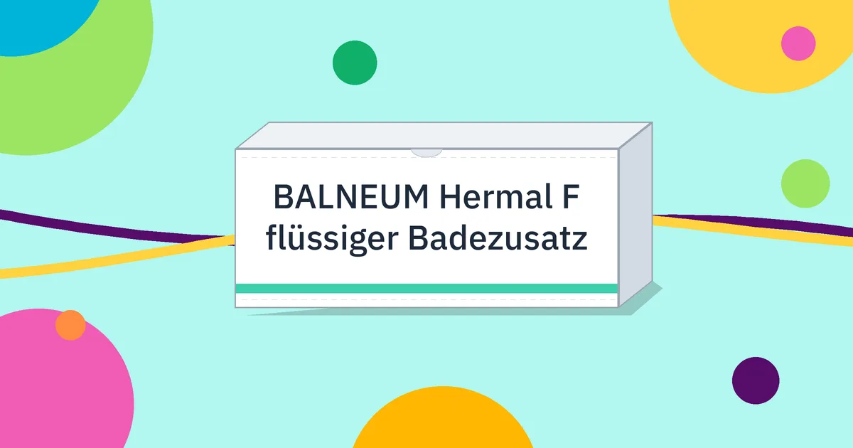 Symbolbild: Packung mit der Aufschrift BALNEUM Hermal F flüssiger Badezusatz (PZN 02328561) – Verfügbarkeit und Bezug in Apotheken in Frankfurt am Main