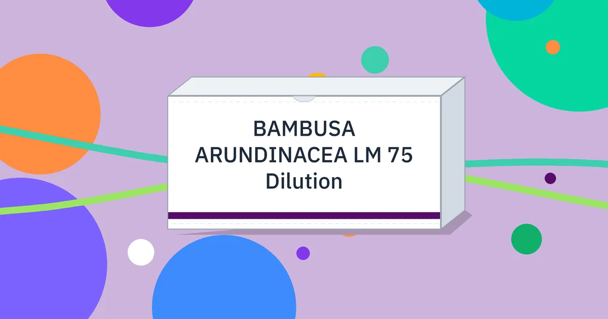 Symbolbild: Packung mit der Aufschrift BAMBUSA ARUNDINACEA LM 75 Dilution (PZN 12787873) – Verfügbarkeit und Bezug in Apotheken in Frankfurt am Main