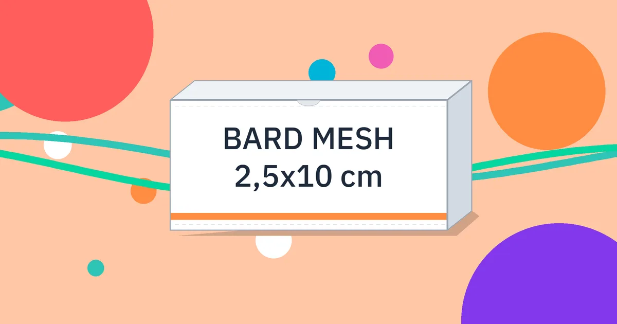 Symbolbild: Packung mit der Aufschrift BARD MESH 2,5x10 cm (PZN 03751066) – Verfügbarkeit und Bezug in Apotheken in Frankfurt am Main