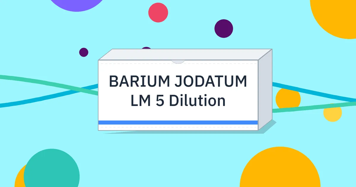 Symbolbild: Packung mit der Aufschrift BARIUM JODATUM LM 5 Dilution (PZN 12789760) – Verfügbarkeit und Bezug in Apotheken in Frankfurt am Main