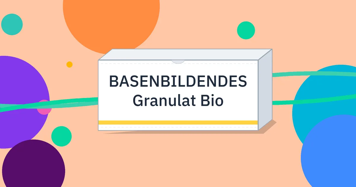 Symbolbild: Packung mit der Aufschrift BASENBILDENDES Granulat Bio (PZN 12387889) – Verfügbarkeit und Bezug in Apotheken in Frankfurt am Main