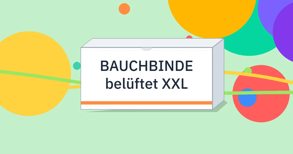 Symbolbild: Packung mit der Aufschrift BAUCHBINDE belüftet XXL (PZN 19070569) – Verfügbarkeit und Bezug in Apotheken in Frankfurt am Main