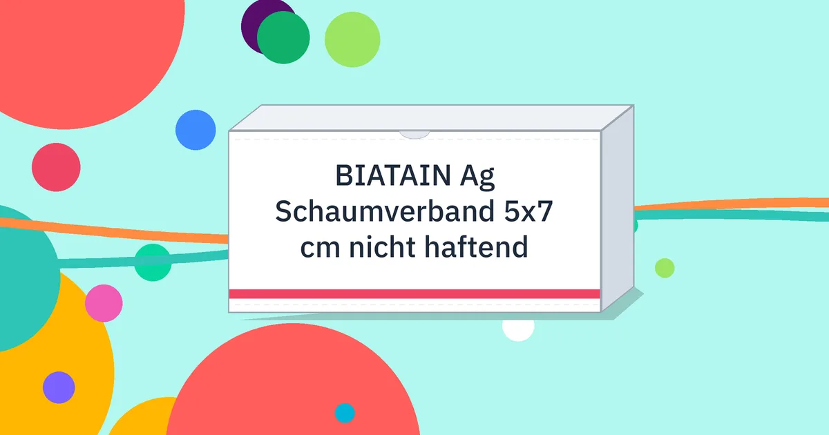 Symbolbild: Packung mit der Aufschrift BIATAIN Ag Schaumverband 5x7 cm nicht haftend (PZN 14331433) – Verfügbarkeit und Bezug in Apotheken in Frankfurt am Main