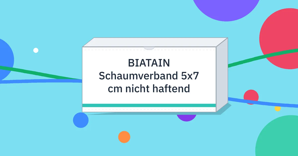 Symbolbild: Packung mit der Aufschrift BIATAIN Schaumverband 5x7 cm nicht haftend (PZN 20389193) – Verfügbarkeit und Bezug in Apotheken in Frankfurt am Main