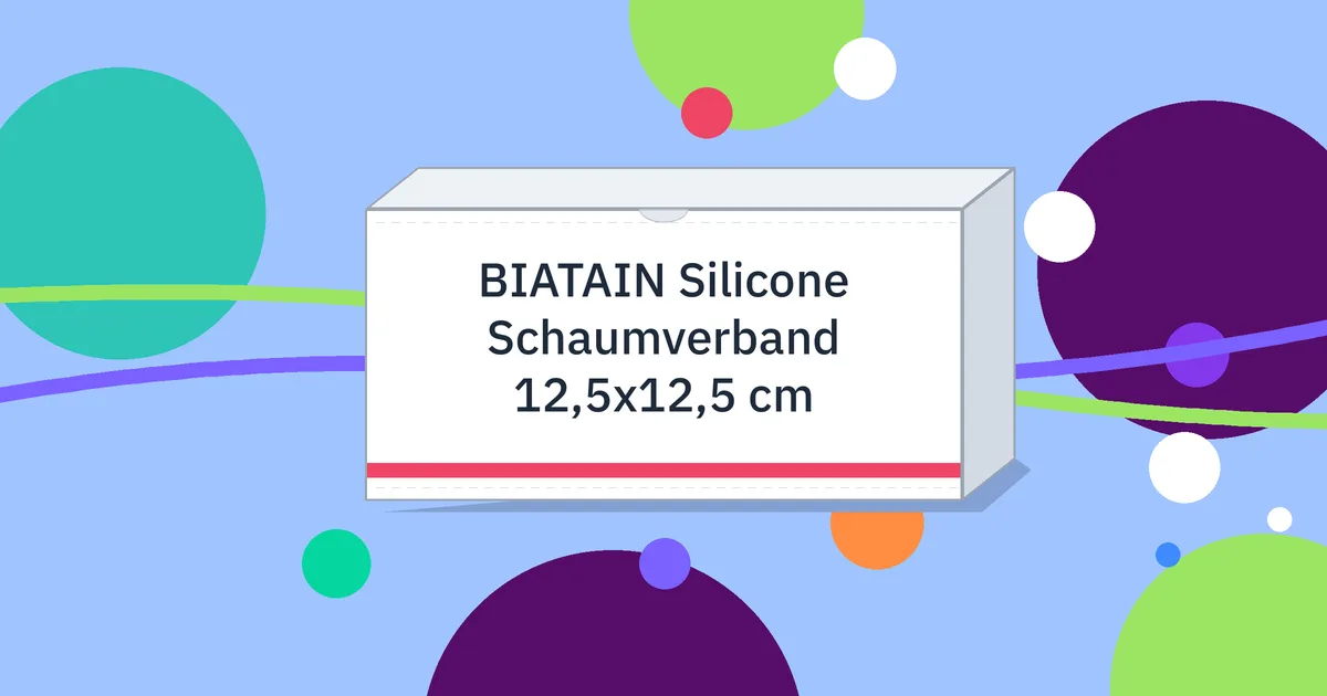 Symbolbild: Packung mit der Aufschrift BIATAIN Silicone Schaumverband 12,5x12,5 cm (PZN 16487464) – Verfügbarkeit und Bezug in Apotheken in Frankfurt am Main