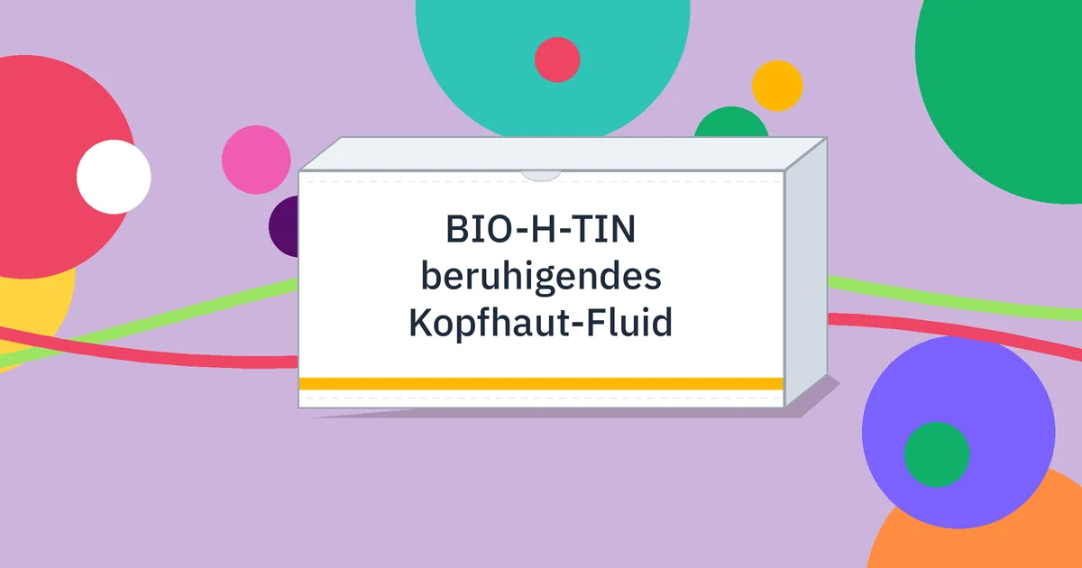 Symbolbild: Packung mit der Aufschrift BIO-H-TIN beruhigendes Kopfhaut-Fluid (PZN 16791759) – Verfügbarkeit und Bezug in Apotheken in Frankfurt am Main