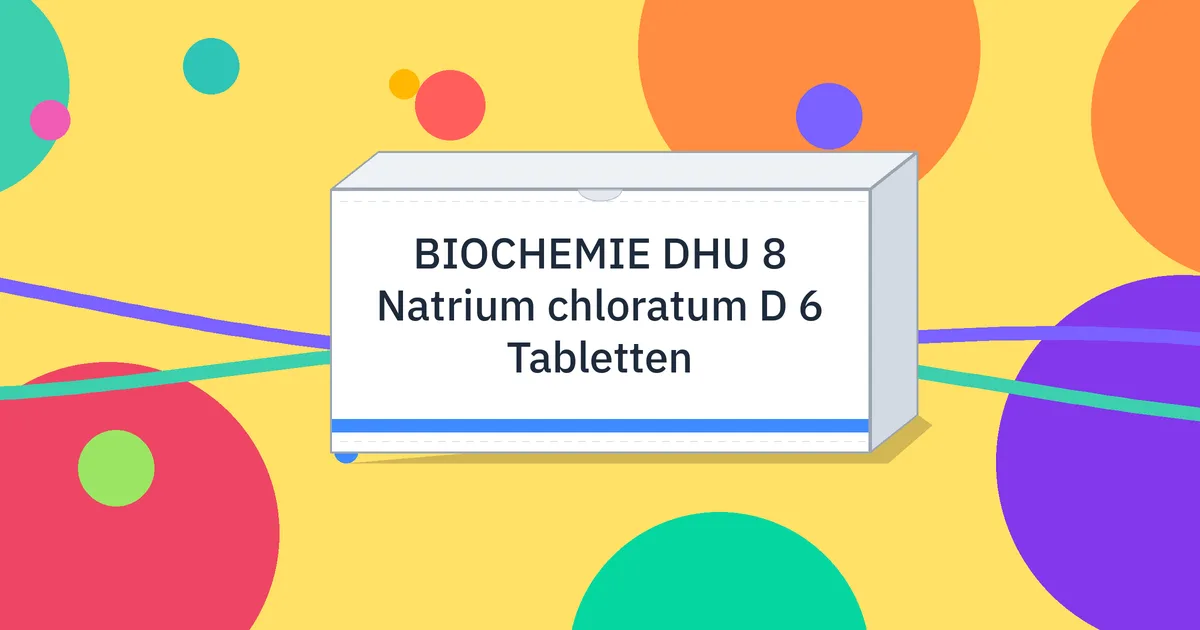 Symbolbild: Packung mit der Aufschrift BIOCHEMIE DHU 8 Natrium chloratum D 6 Tabletten (PZN 00274453) – Verfügbarkeit und Bezug in Apotheken in Frankfurt am Main
