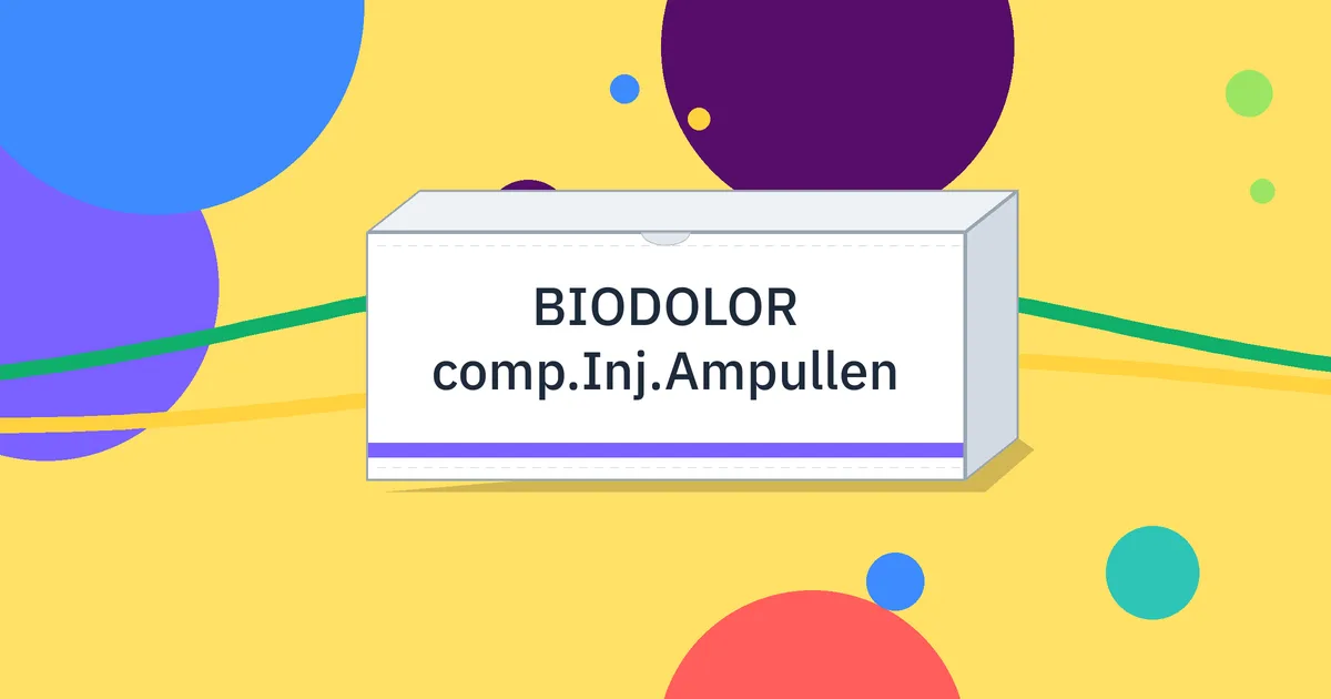 Symbolbild: Packung mit der Aufschrift BIODOLOR comp.Inj.Ampullen (PZN 00365948) – Verfügbarkeit und Bezug in Apotheken in Frankfurt am Main