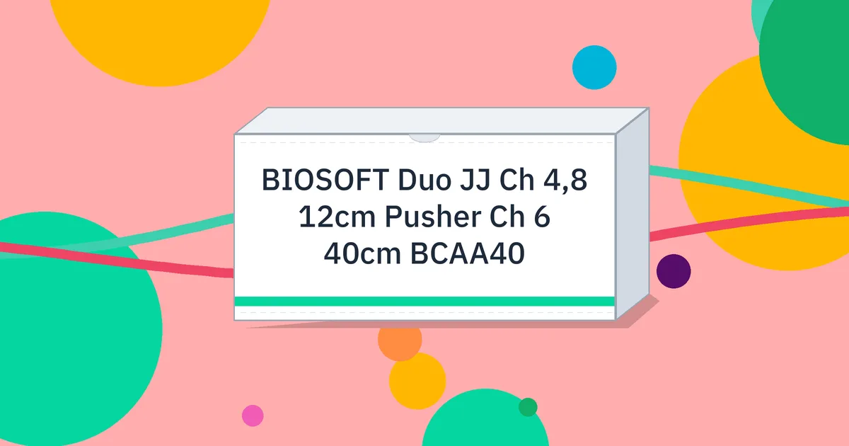 Symbolbild: Packung mit der Aufschrift BIOSOFT Duo JJ Ch 4,8 12cm Pusher Ch 6 40cm BCAA40 (PZN 17509452) – Verfügbarkeit und Bezug in Apotheken in Frankfurt am Main