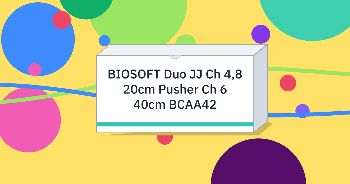 Symbolbild: Packung mit der Aufschrift BIOSOFT Duo JJ Ch 4,8 20cm Pusher Ch 6 40cm BCAA42 (PZN 17509475) – Verfügbarkeit und Bezug in Apotheken in Frankfurt am Main