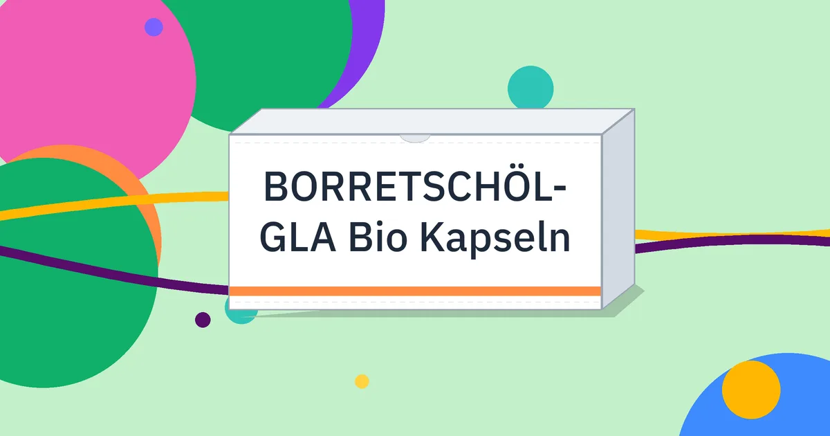 Symbolbild: Packung mit der Aufschrift BORRETSCHÖL-GLA Bio Kapseln (PZN 16929873) – Verfügbarkeit und Bezug in Apotheken in Frankfurt am Main