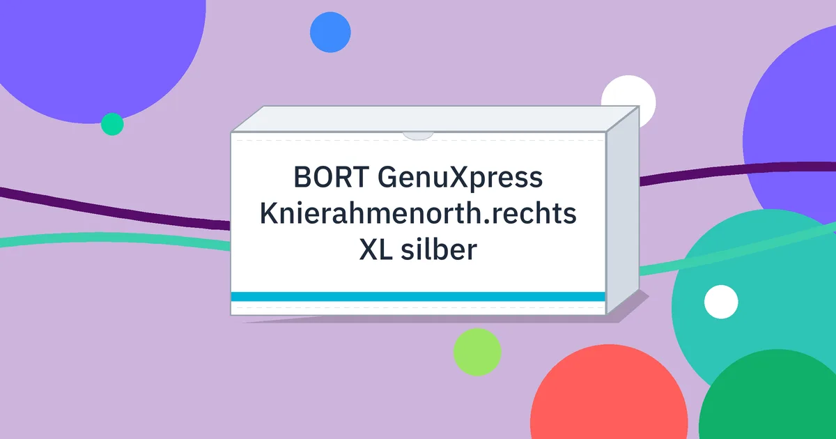 Symbolbild: Packung mit der Aufschrift BORT GenuXpress Knierahmenorth.rechts XL silber (PZN 09443555) – Verfügbarkeit und Bezug in Apotheken in Frankfurt am Main