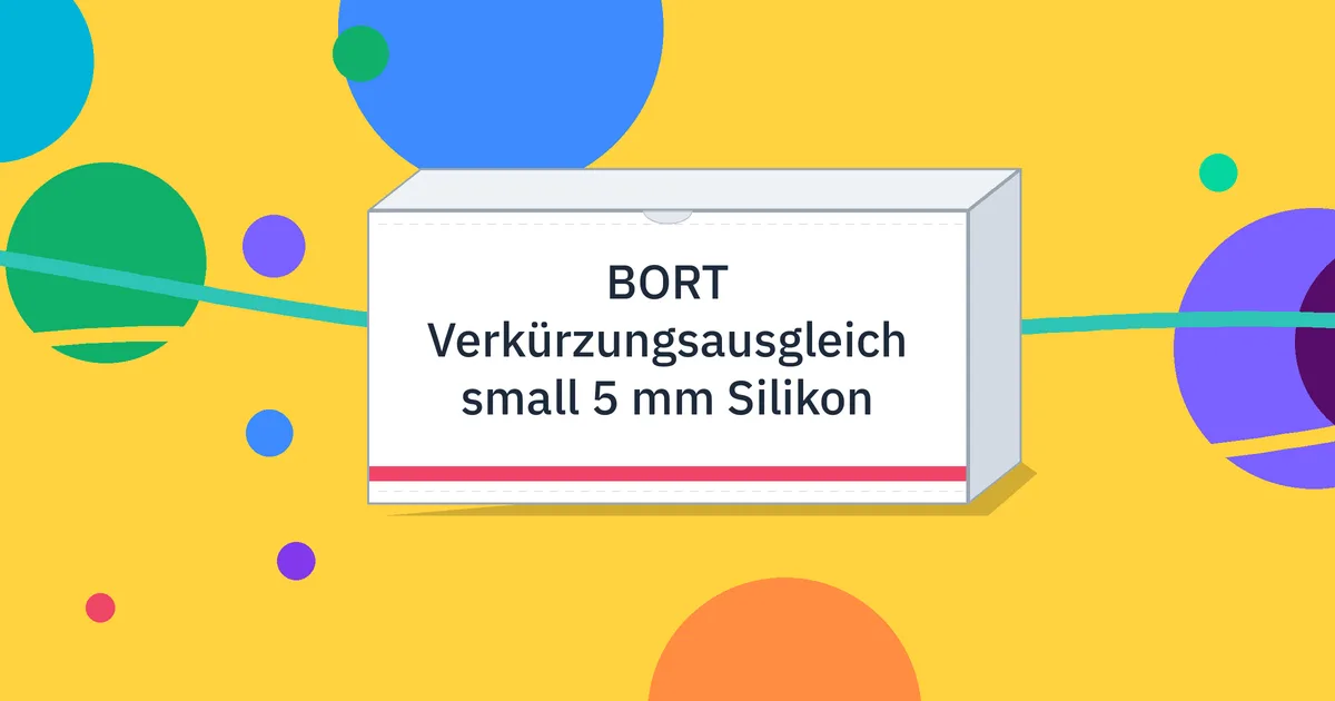 Symbolbild: Packung mit der Aufschrift BORT Verkürzungsausgleich small 5 mm Silikon (PZN 00238836) – Verfügbarkeit und Bezug in Apotheken in Frankfurt am Main