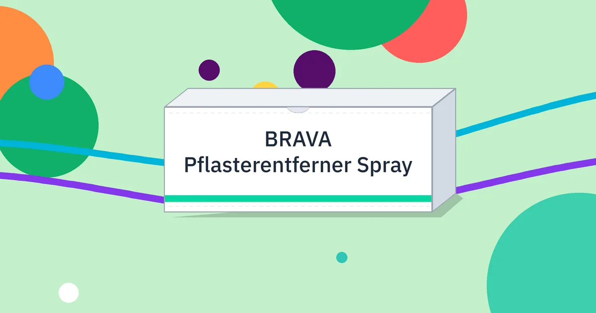 Symbolbild: Packung mit der Aufschrift BRAVA Pflasterentferner Spray (PZN 15564381) – Verfügbarkeit und Bezug in Apotheken in Frankfurt am Main