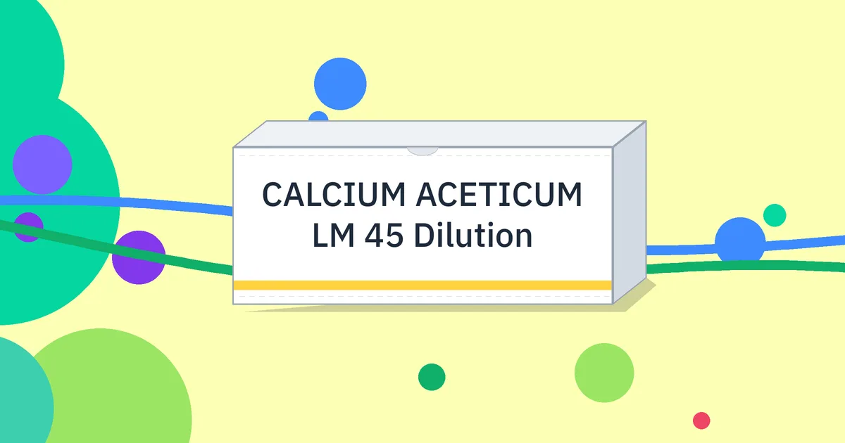 Symbolbild: Packung mit der Aufschrift CALCIUM ACETICUM LM 45 Dilution (PZN 13406057) – Verfügbarkeit und Bezug in Apotheken in Frankfurt am Main