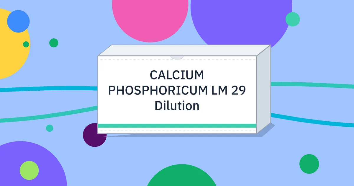 Symbolbild: Packung mit der Aufschrift CALCIUM PHOSPHORICUM LM 29 Dilution (PZN 12805418) – Verfügbarkeit und Bezug in Apotheken in Frankfurt am Main