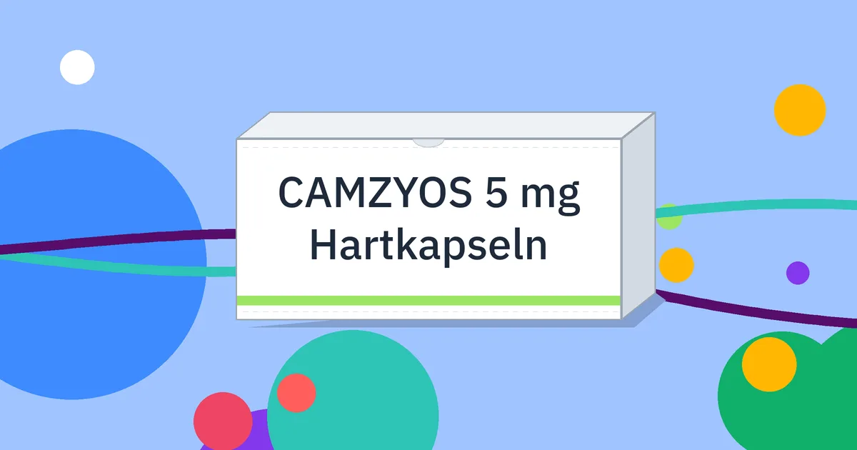 Symbolbild: Packung mit der Aufschrift CAMZYOS 5 mg Hartkapseln (PZN 19476455) – Verfügbarkeit und Bezug in Apotheken in Frankfurt am Main