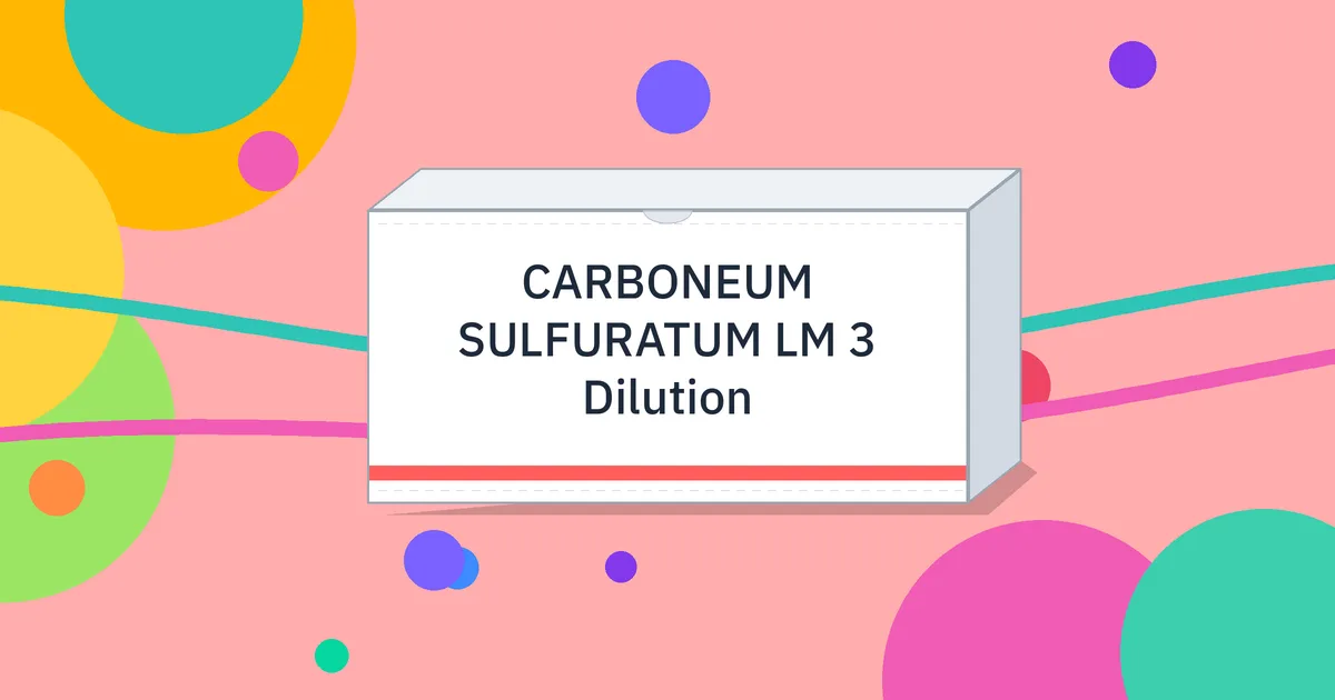 Symbolbild: Packung mit der Aufschrift CARBONEUM SULFURATUM LM 3 Dilution (PZN 12809770) – Verfügbarkeit und Bezug in Apotheken in Frankfurt am Main
