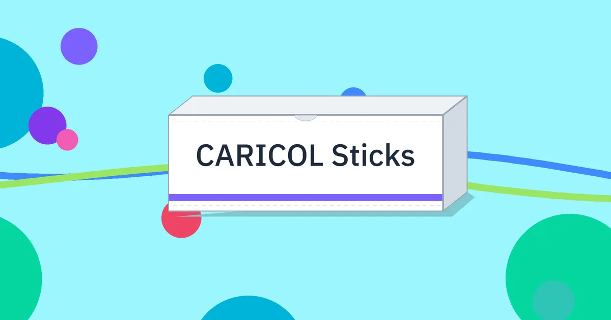 Symbolbild: Packung mit der Aufschrift CARICOL Sticks (PZN 18842099) – Verfügbarkeit und Bezug in Apotheken in Frankfurt am Main