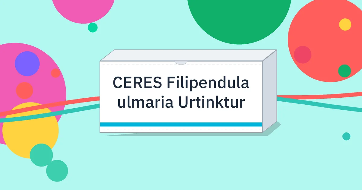 Symbolbild: Packung mit der Aufschrift CERES Filipendula ulmaria Urtinktur (PZN 11520820) – Verfügbarkeit und Bezug in Apotheken in Frankfurt am Main