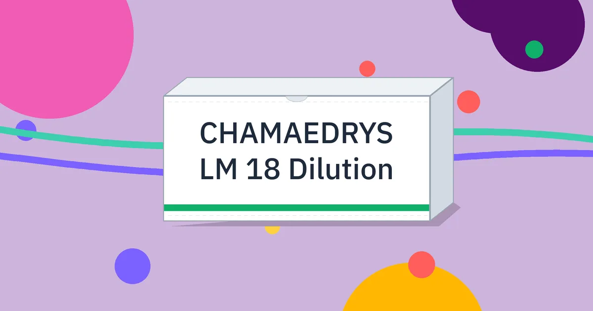 Symbolbild: Packung mit der Aufschrift CHAMAEDRYS LM 18 Dilution (PZN 13438577) – Verfügbarkeit und Bezug in Apotheken in Frankfurt am Main