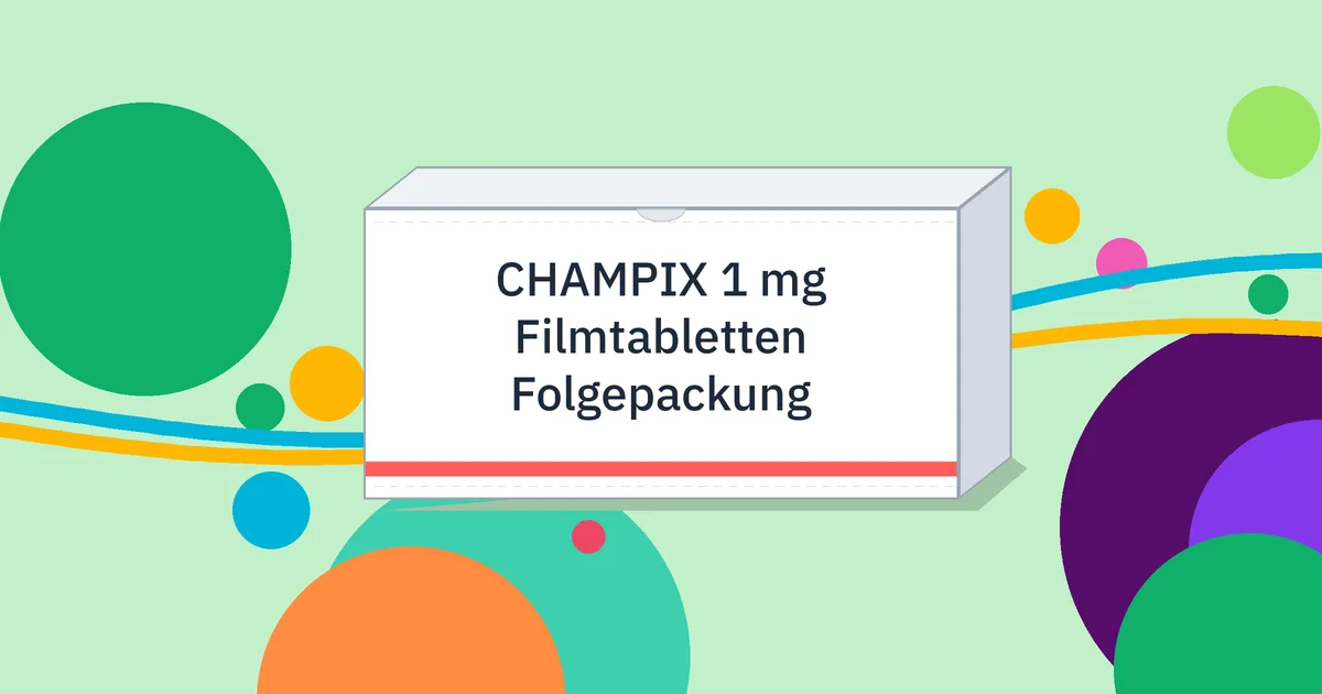 Symbolbild: Packung mit der Aufschrift CHAMPIX 1 mg Filmtabletten Folgepackung (PZN 19999756) – Verfügbarkeit und Bezug in Apotheken in Frankfurt am Main