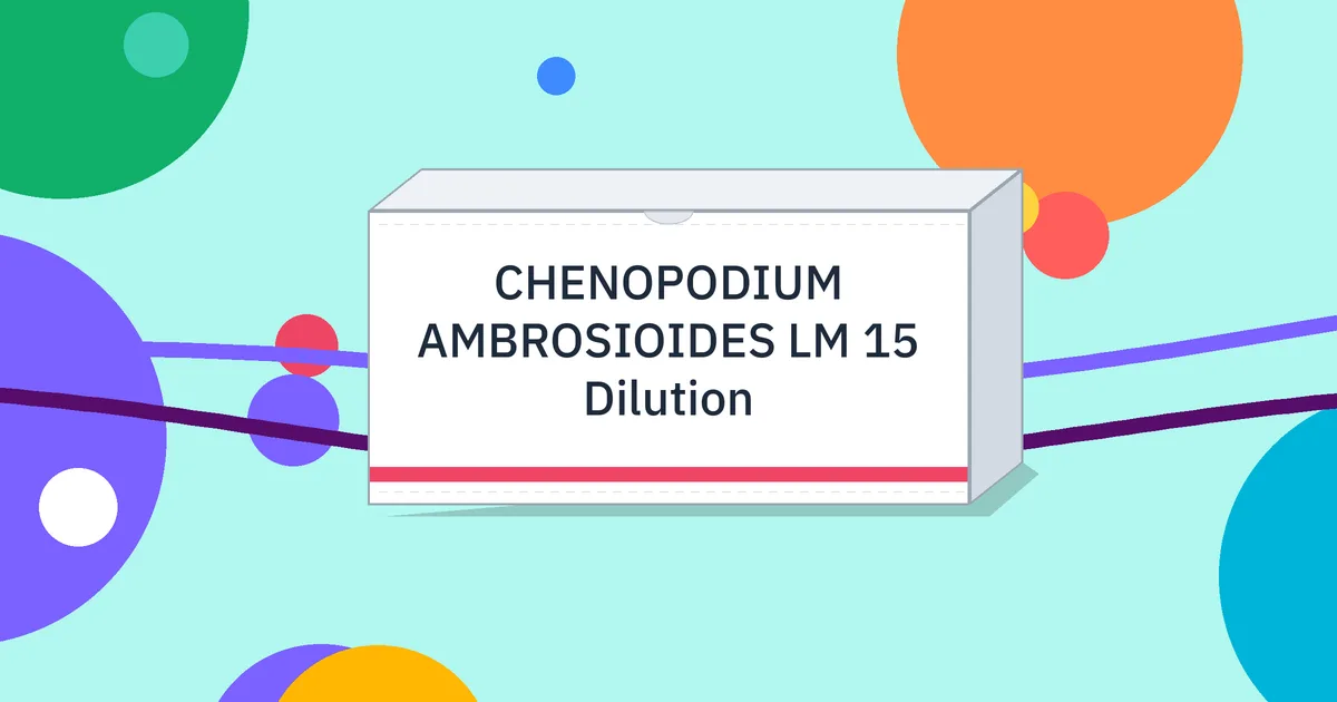 Symbolbild: Packung mit der Aufschrift CHENOPODIUM AMBROSIOIDES LM 15 Dilution (PZN 13440396) – Verfügbarkeit und Bezug in Apotheken in Frankfurt am Main
