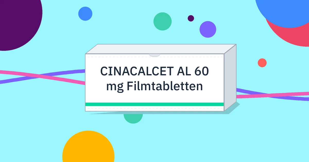 Symbolbild: Packung mit der Aufschrift CINACALCET AL 60 mg Filmtabletten (PZN 15563789) – Verfügbarkeit und Bezug in Apotheken in Frankfurt am Main