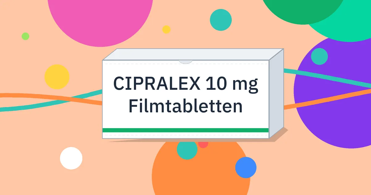 Symbolbild: Packung mit der Aufschrift CIPRALEX 10 mg Filmtabletten (PZN 07000486) – Verfügbarkeit und Bezug in Apotheken in Frankfurt am Main