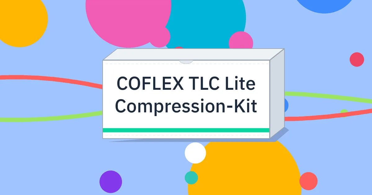 Symbolbild: Packung mit der Aufschrift COFLEX TLC Lite Compression-Kit (PZN 17599225) – Verfügbarkeit und Bezug in Apotheken in Frankfurt am Main