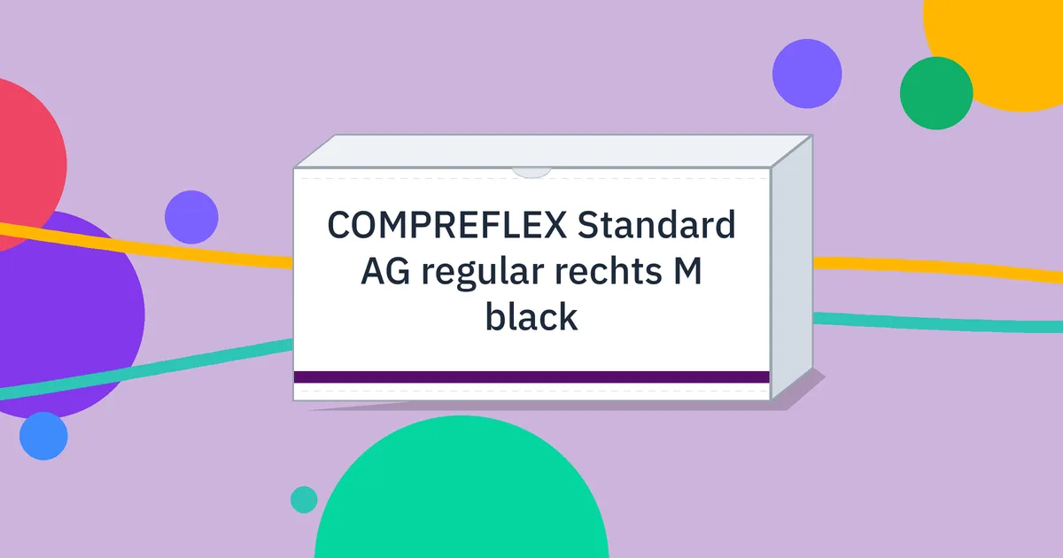 Symbolbild: Packung mit der Aufschrift COMPREFLEX Standard AG regular rechts M black (PZN 19534230) – Verfügbarkeit und Bezug in Apotheken in Frankfurt am Main