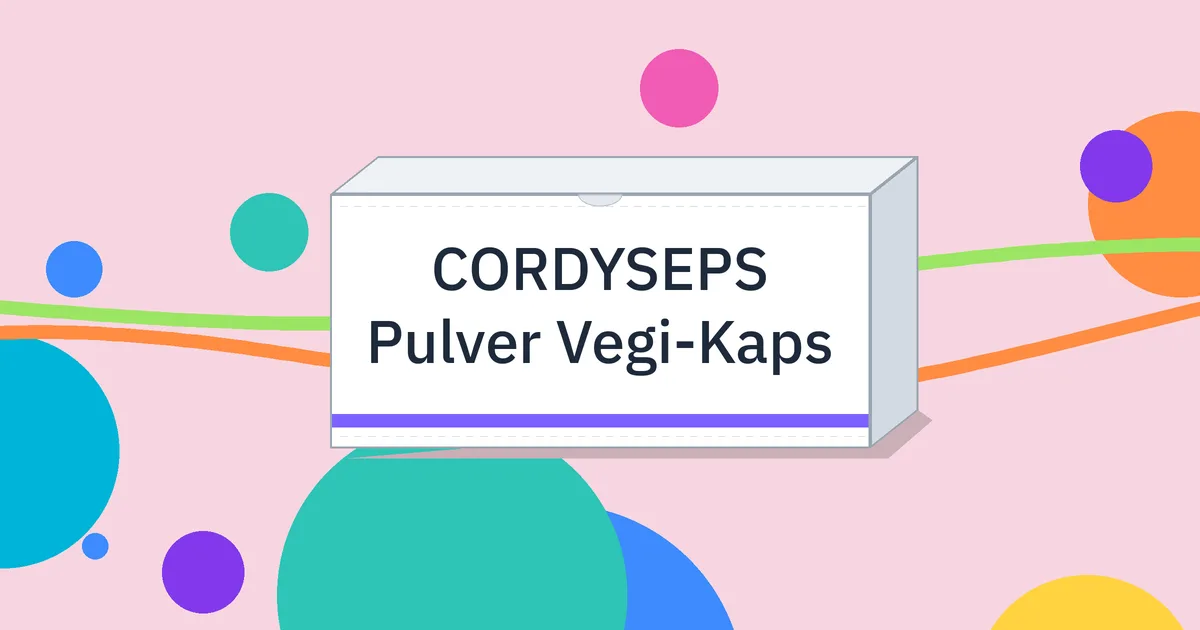 Symbolbild: Packung mit der Aufschrift CORDYSEPS Pulver Vegi-Kaps (PZN 13965325) – Verfügbarkeit und Bezug in Apotheken in Frankfurt am Main