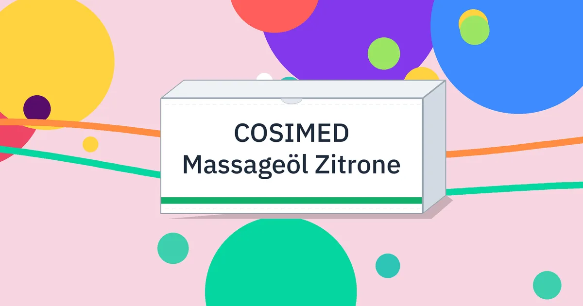 Symbolbild: Packung mit der Aufschrift COSIMED Massageöl Zitrone (PZN 15745875) – Verfügbarkeit und Bezug in Apotheken in Frankfurt am Main
