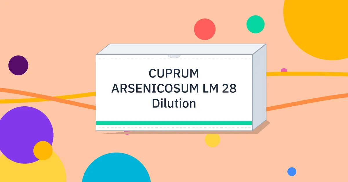 Symbolbild: Packung mit der Aufschrift CUPRUM ARSENICOSUM LM 28 Dilution (PZN 12837921) – Verfügbarkeit und Bezug in Apotheken in Frankfurt am Main