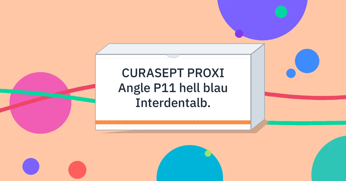 Symbolbild: Packung mit der Aufschrift CURASEPT PROXI Angle P11 hell blau Interdentalb. (PZN 17610234) – Verfügbarkeit und Bezug in Apotheken in Frankfurt am Main