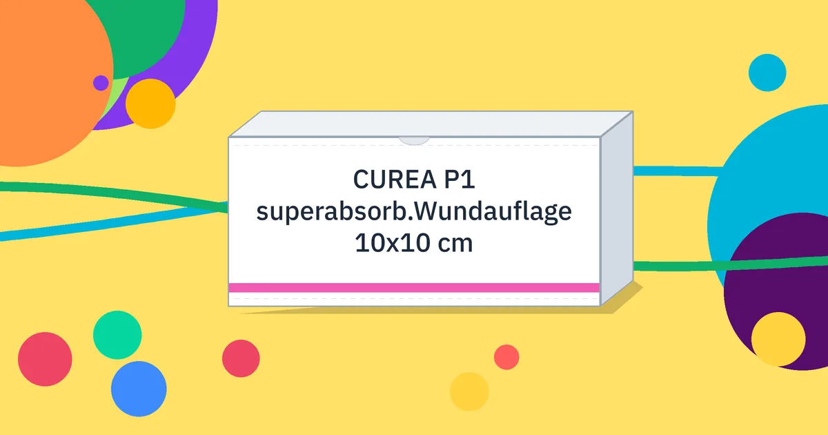 Symbolbild: Packung mit der Aufschrift CUREA P1 superabsorb.Wundauflage 10x10 cm (PZN 06563253) – Verfügbarkeit und Bezug in Apotheken in Frankfurt am Main