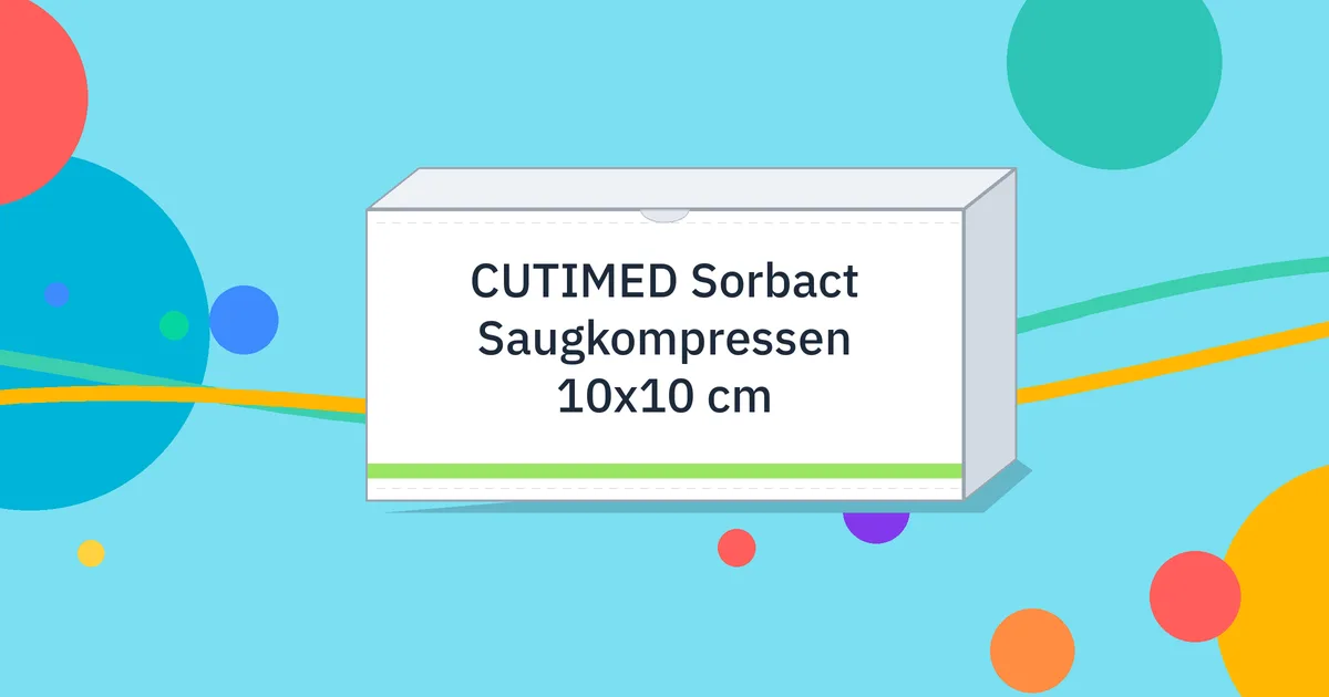 Symbolbild: Packung mit der Aufschrift CUTIMED Sorbact Saugkompressen 10x10 cm (PZN 07346948) – Verfügbarkeit und Bezug in Apotheken in Frankfurt am Main