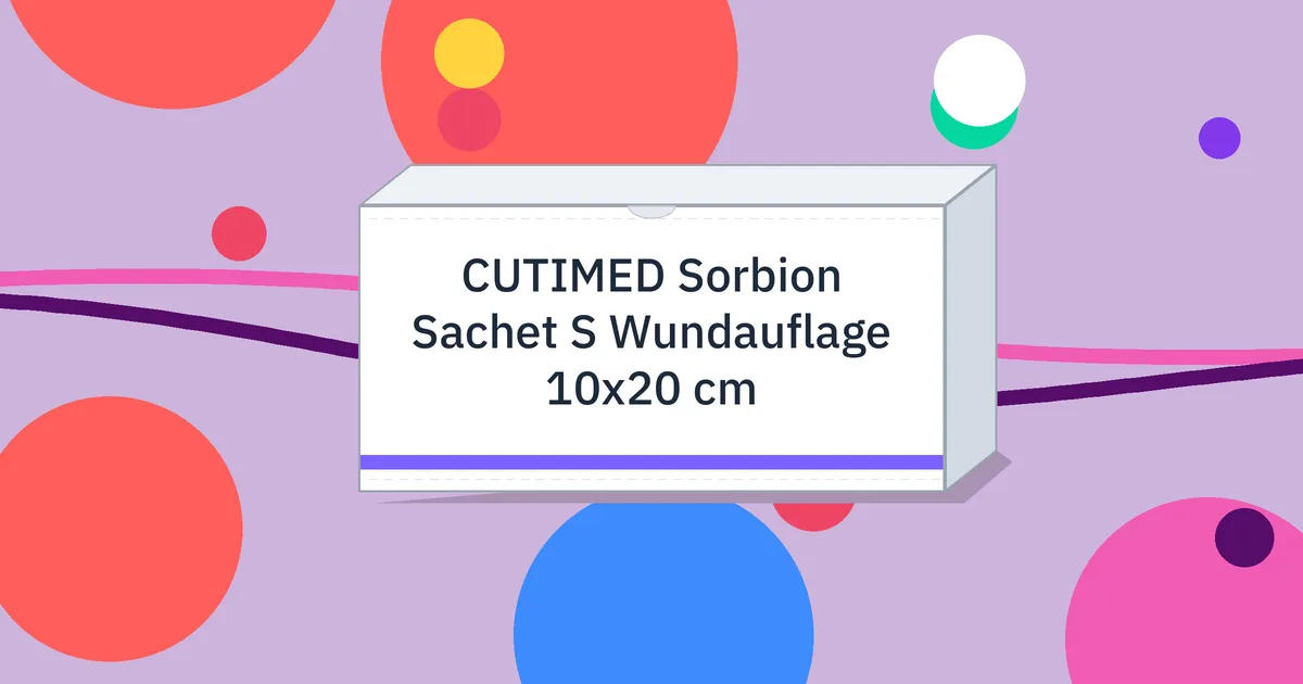 Symbolbild: Packung mit der Aufschrift CUTIMED Sorbion Sachet S Wundauflage 10x20 cm (PZN 16788869) – Verfügbarkeit und Bezug in Apotheken in Frankfurt am Main