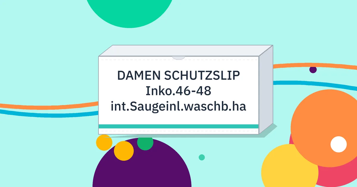 Symbolbild: Packung mit der Aufschrift DAMEN SCHUTZSLIP Inko.46-48 int.Saugeinl.waschb.ha (PZN 17313660) – Verfügbarkeit und Bezug in Apotheken in Frankfurt am Main