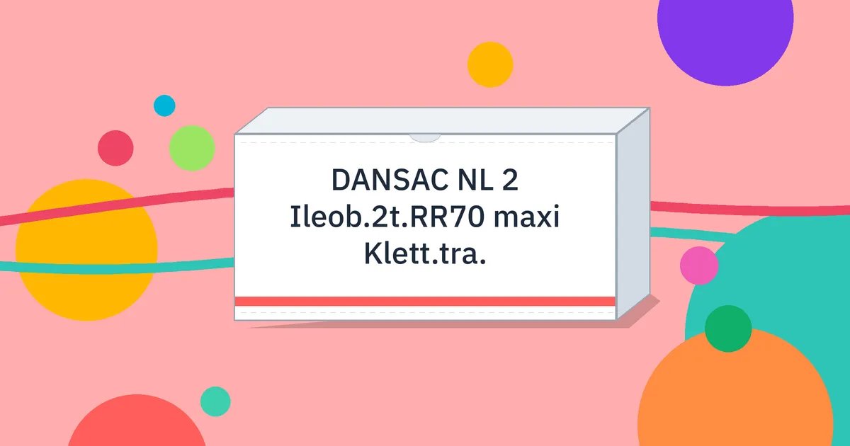 Symbolbild: Packung mit der Aufschrift DANSAC NL 2 Ileob.2t.RR70 maxi Klett.tra. (PZN 08843838) – Verfügbarkeit und Bezug in Apotheken in Frankfurt am Main