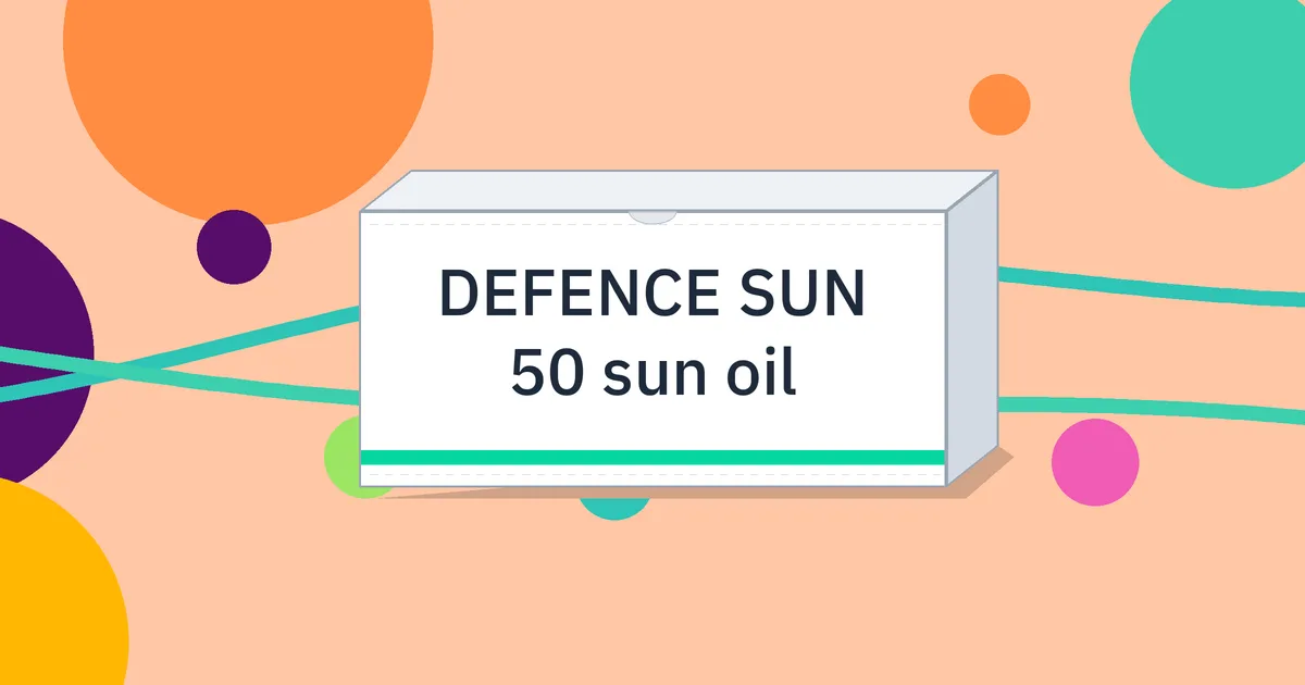 Symbolbild: Packung mit der Aufschrift DEFENCE SUN 50 sun oil (PZN 11892792) – Verfügbarkeit und Bezug in Apotheken in Frankfurt am Main